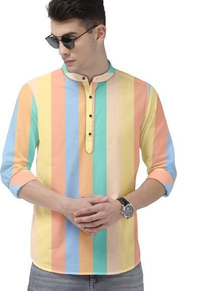 Men's Color Block Spread Collar Casual Shirt – luxeve