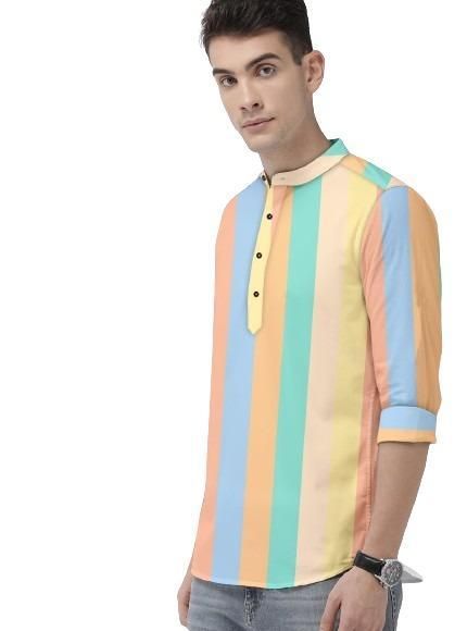 Men's Color Block Spread Collar Casual Shirt – luxeve