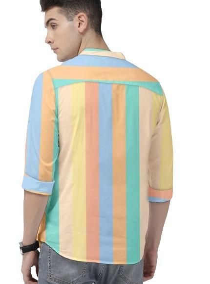 Men's Color Block Spread Collar Casual Shirt – luxeve